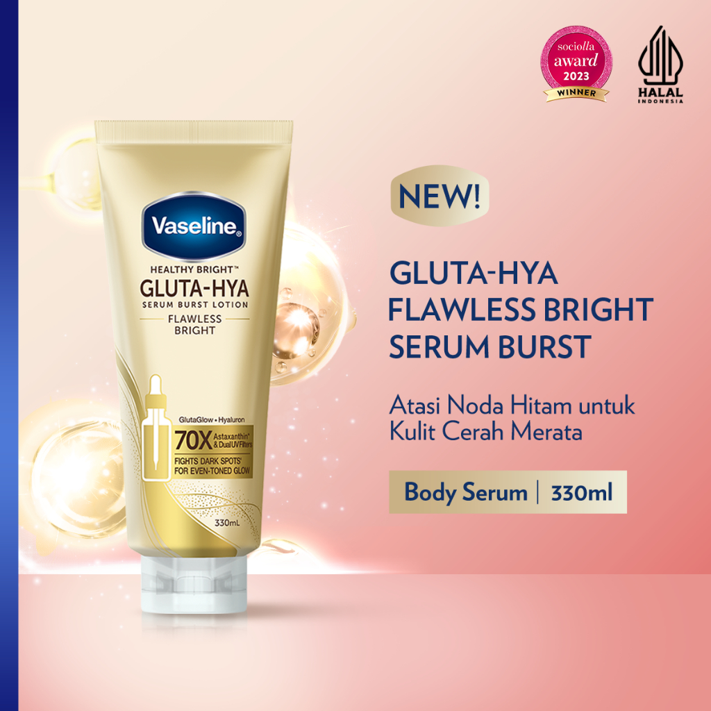 Jual VASELINE Gluta-Hya Body Serum Flawless Bright 330 mL | Shopee ...