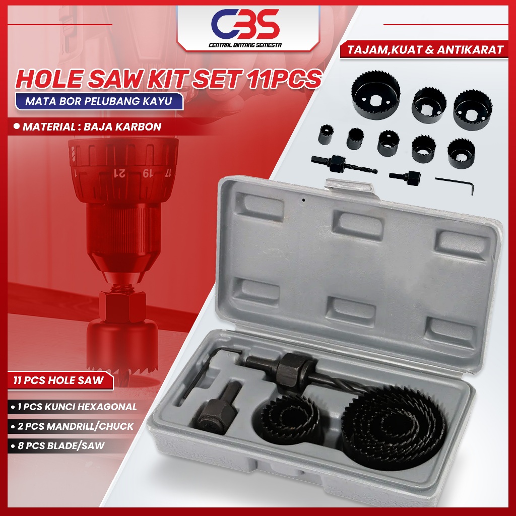 Jual Mata Bor Hidroponik Hole Saw 11pc Untuk Pelubang Kayu, Bambu ...