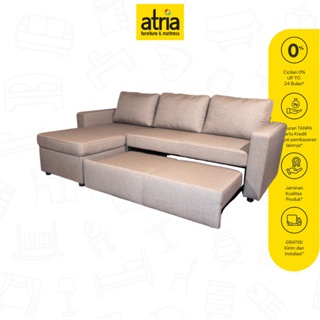 Jual Atria Sofa Bed L Shape Fabric Lathan 230x150x89 | Shopee Indonesia