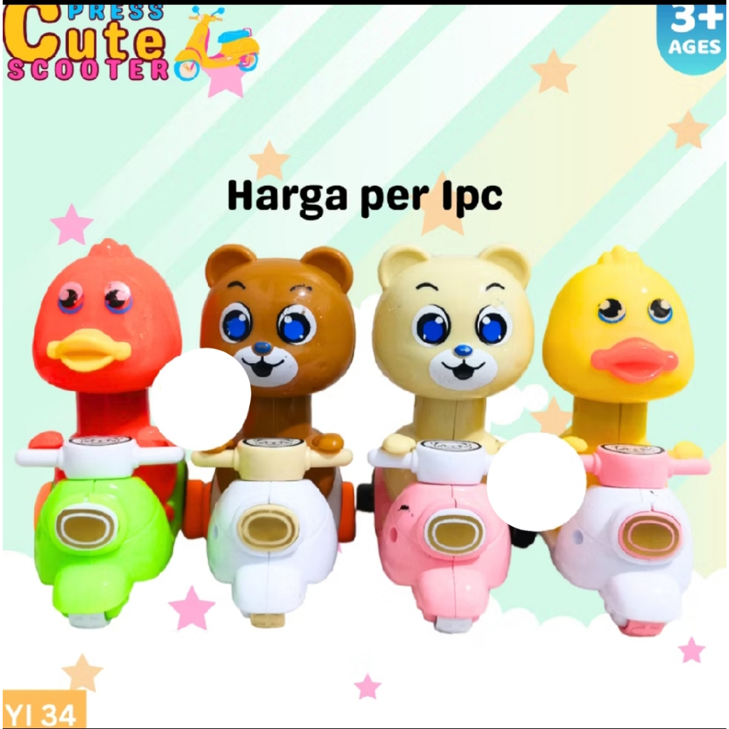 Jual LEEMAN-MAINAN ANAK PRESS AND GO CUTE SCOOTER DUCK YI34 | Shopee ...