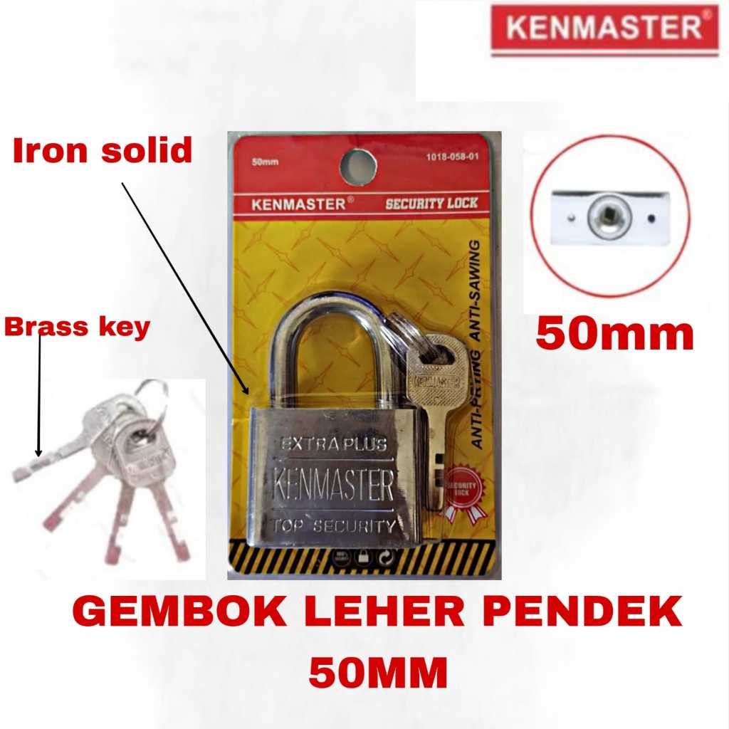 Jual Gembok KENMASTER 50mm Short Gembok KENMASTER BL 50MM Gembok Leher ...