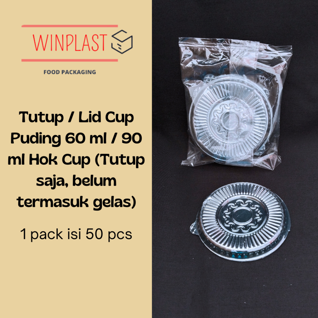 Jual Hok Tutup / Lid Cup Puding 60 & 90 ml isi 50 pcs | Shopee Indonesia