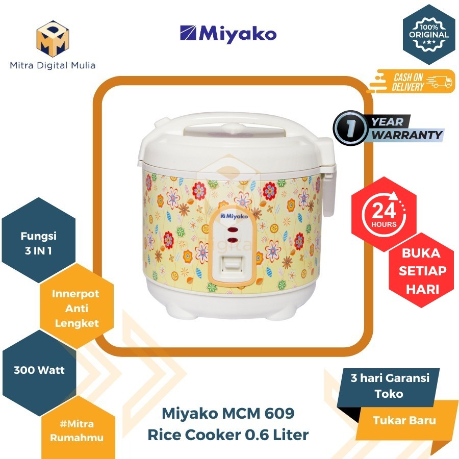 Jual Miyako MCM 609 Rice Cooker 0.6 Liter | Shopee Indonesia
