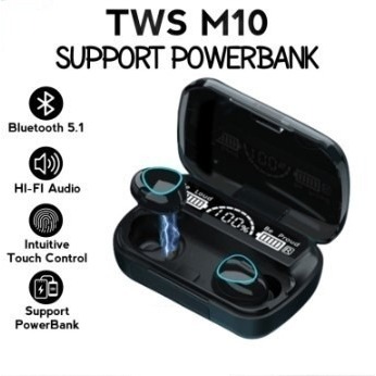 Jual TWS M10 F9 M90 X15 M19 TWS Bluetooth 5.1 in-Ear 9D Touch Sport Wireless Earphone - Standard ...