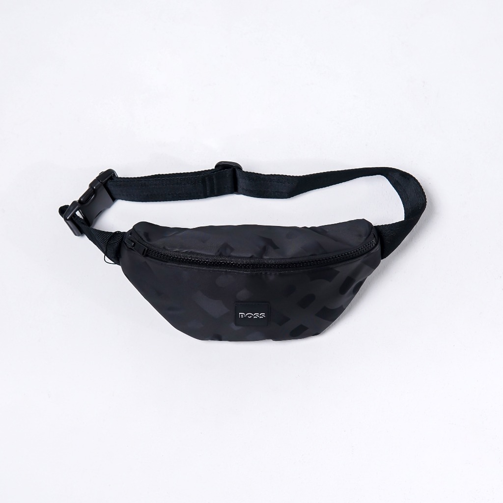 Jual Tas HUGO BOSS MONOGRAM ALL OVER BLACK WAISTBAG 100% ORIGINAL ...