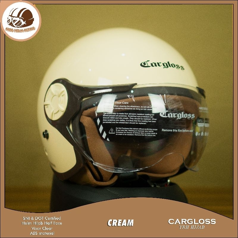 Jual Helm Hijab Cargloss YRH warna Cream | Shopee Indonesia