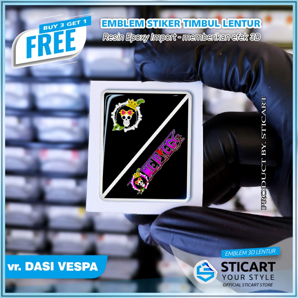 Jual EMBLEM BROOK Series ONE PIECE TIMBUL STIKER MOTOR DASI VESPA 3D ...