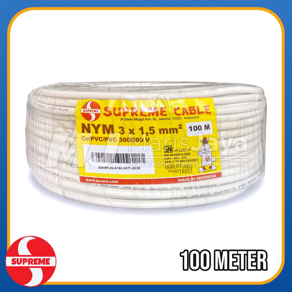Jual Kabel Tunggal SUPREME NYM 3x1,5 3x1.5 mm 100 meter (PER ROLL) | Shopee Indonesia