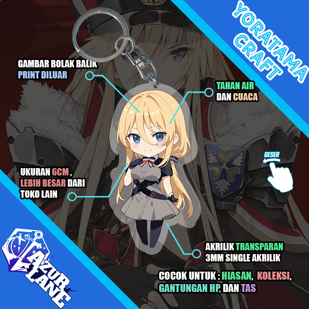 Jual Gantungan Kunci Bismarck Azur Lane, Keychain Anime Game | Shopee ...