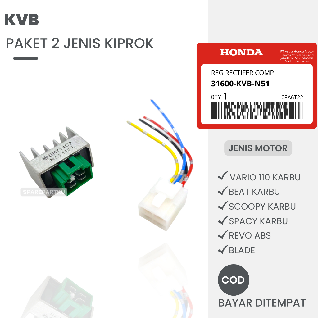Jual (KVB) PAKET 2 JENIS KIPROK + SOCKET VARIO 110 KARBU, BEAT KARBU ...