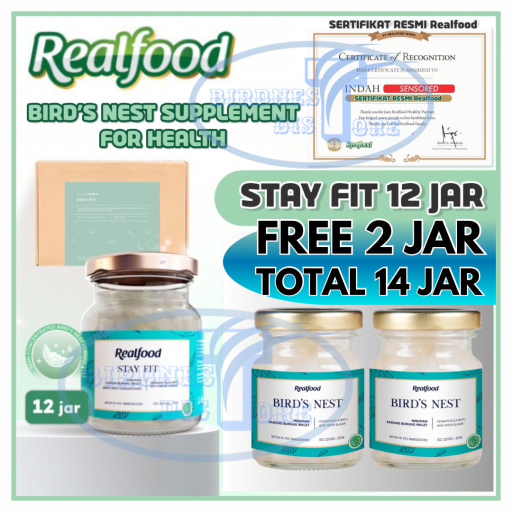 Jual REALFOOD STAY FIT 12 JAR MINUMAN SARANG BURUNG WALET REALFOOD ...