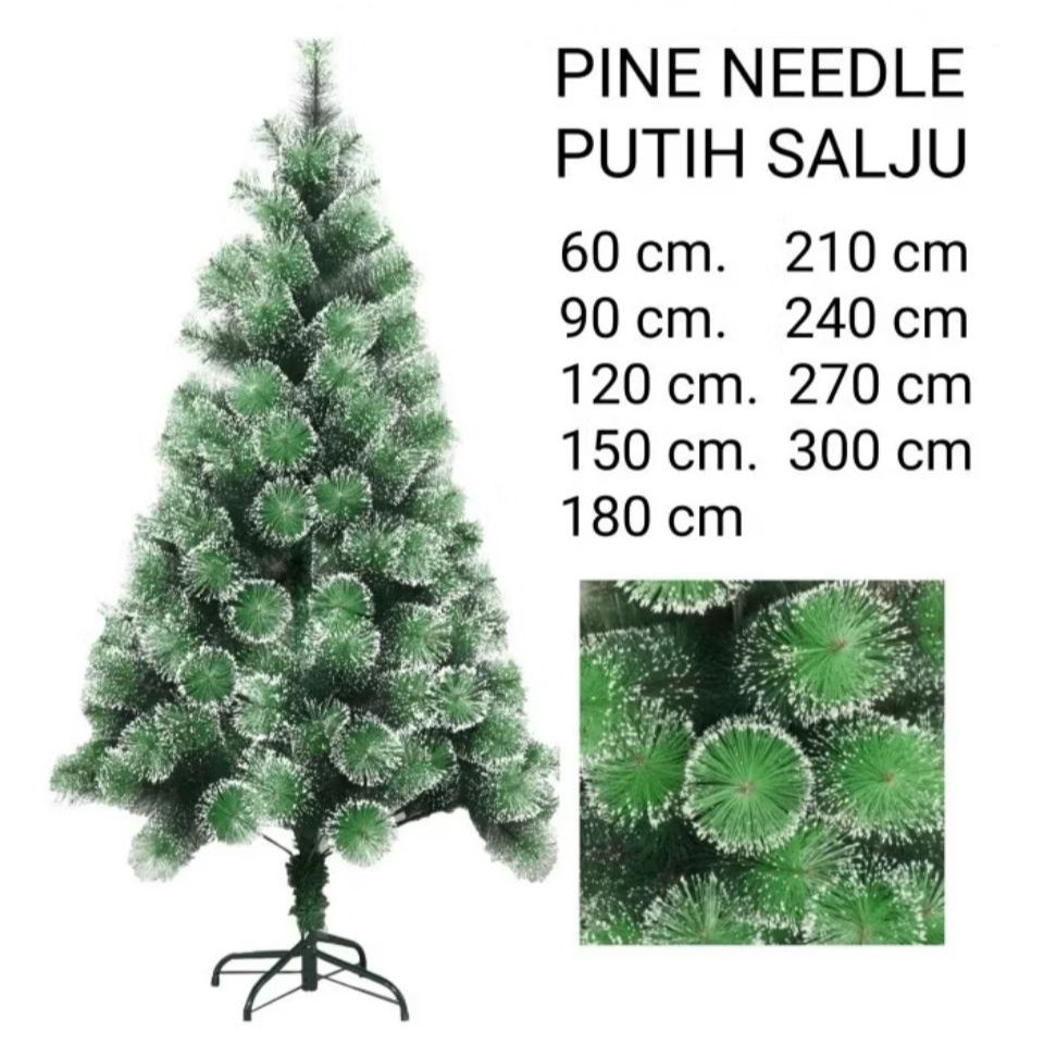 Jual Pohon Natal Hijau Salju [60/90/120/150cm] - Pine Needle Snow ...