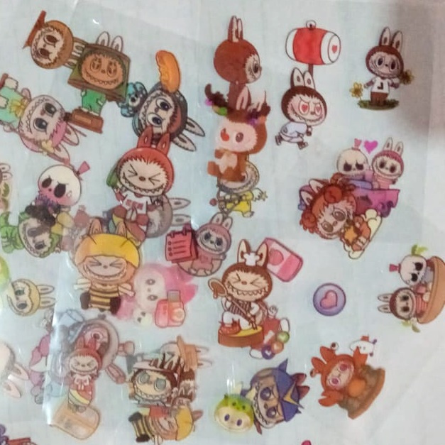 Jual Stiker Labubu The Monster Sticker Viral Labubu Transparant Stiker ...