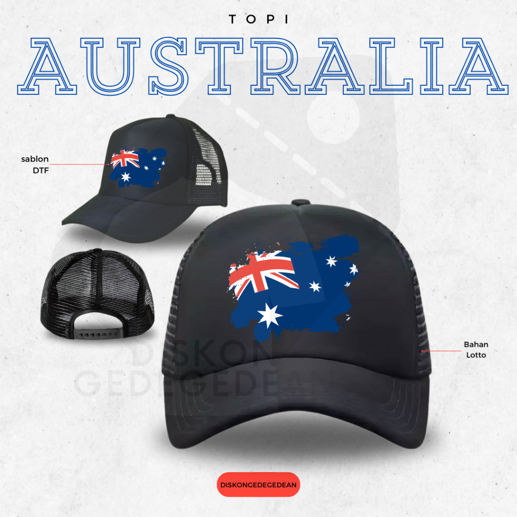 Jual Diskongedegedean Topi Trucker Souvenir Oleh oleh Australia Topi ...