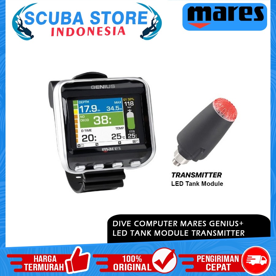 Jual Dive Comp Computer Mares Genius + Transmitter Tank Module Jam ...
