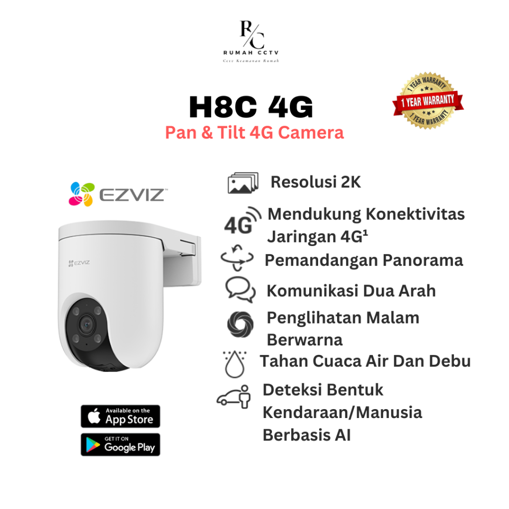 Jual EZVIZ - H8C 2K 4G Pan & Tilt 4G Camera Cctv Outdoor | Shopee Indonesia