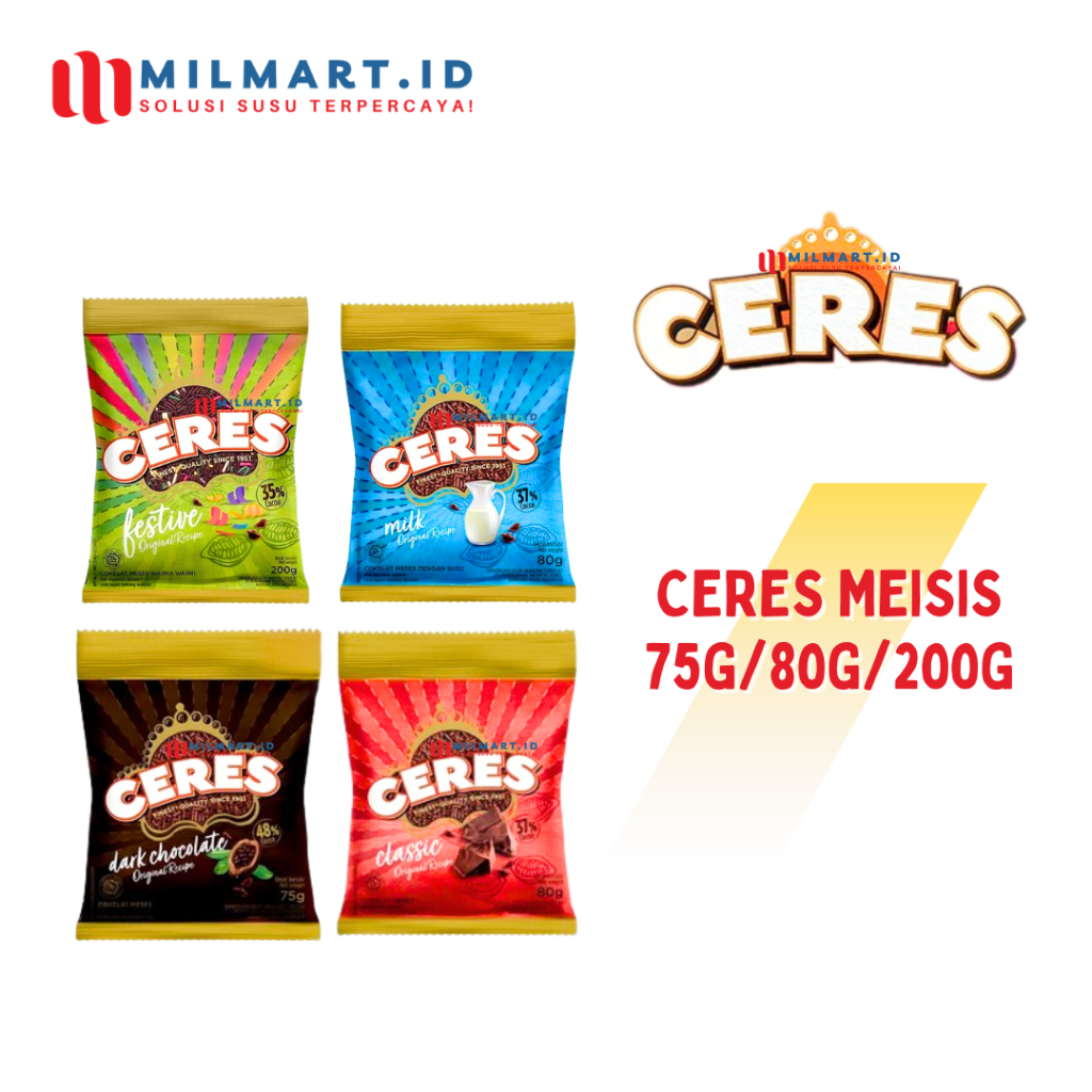 Jual CERES MEISES COKLAT BUTIR 80G/200G CERES MILK/FESTIVAL/DARK ...