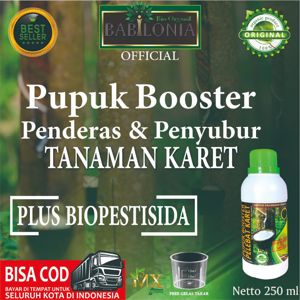 Jual Booster Pupuk Organik Cair Penyubur dan Pelebat KARET 250 ml / Pupuk Booster Buah KARET ...