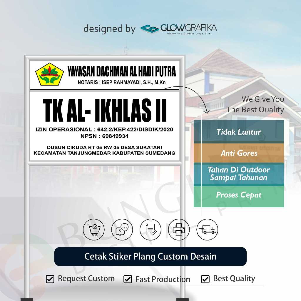 Jual STICKER PLANG SEKOLAH TK PAUD PLANG KANTOR PEMERINTAHAN CUSTOM DAN ...