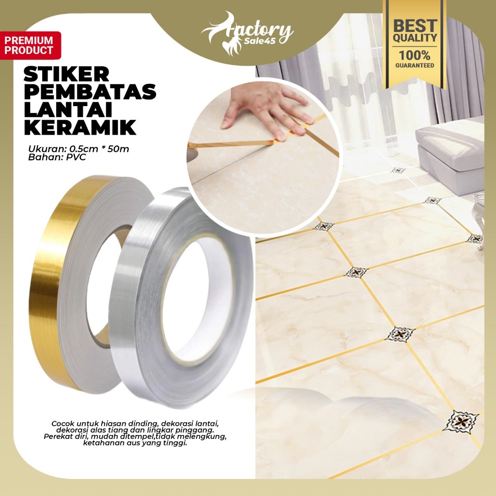 Jual 50M Sticker Pembatas Nat Keramik/Waterproof Floor Tile Stickers ...