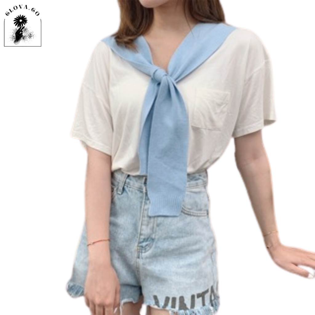 Jual CLOVA BJ490 Atasan Model Syal Bahu Bahan Rajut Selendang Korean ...