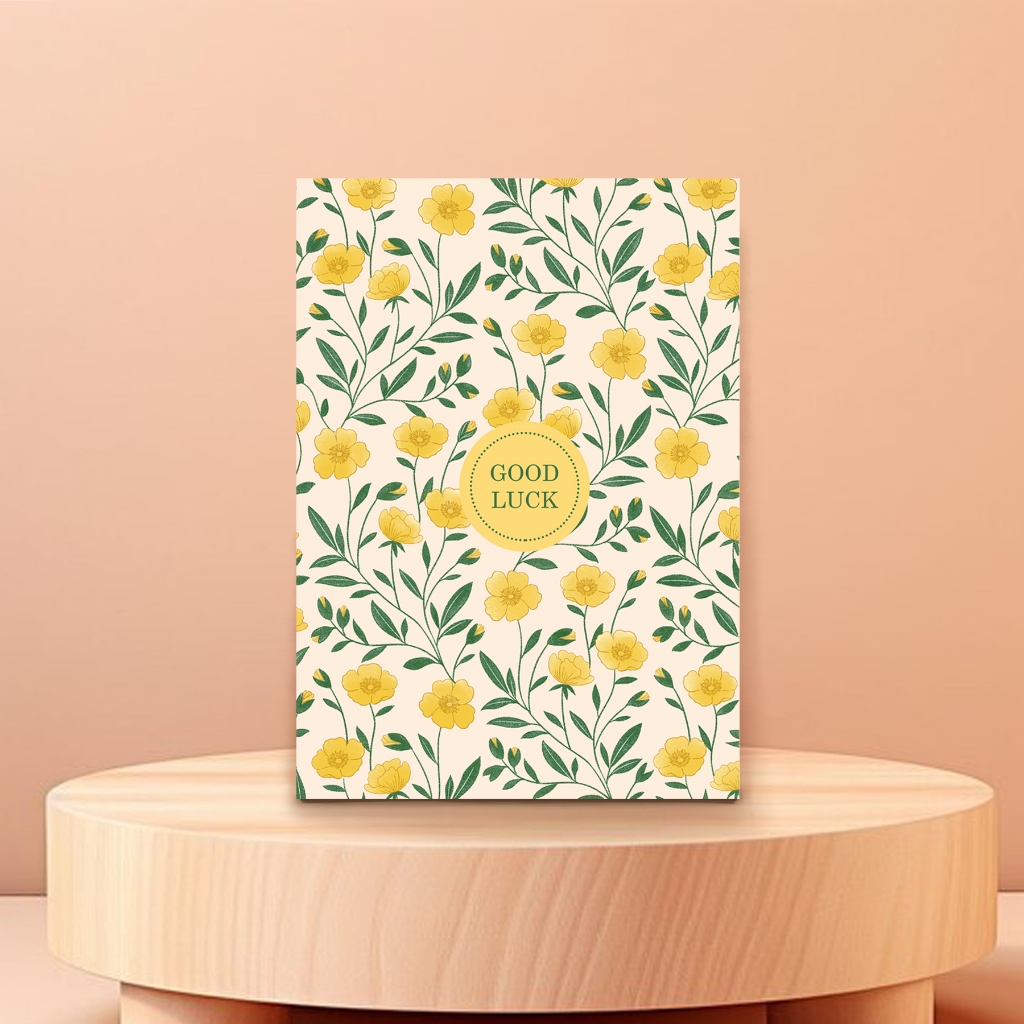 Jual Kartu Ucapan Lipat Good Luck | Floral Flower Pattern Greeting Card ...