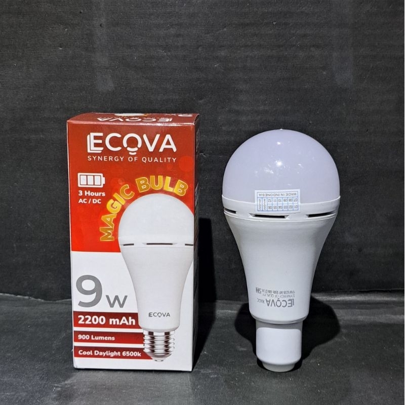 Jual Lampu LED Emergency 9 Watt ECOVA / Magic Lamp 9w ECOVA - PUTIH ...