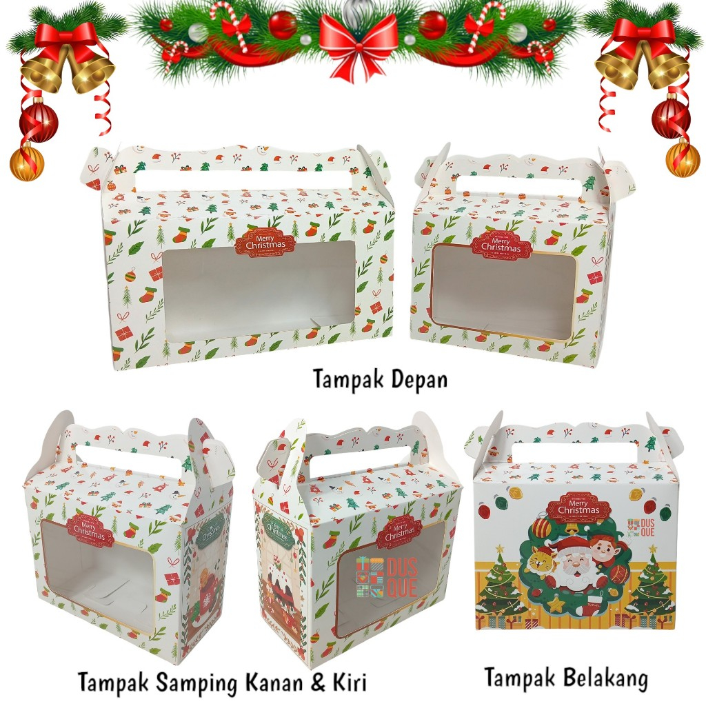 Jual (10 PCS) GABLE BOX NATAL TOPLES PET JAR SILINDER ISI 2/3 UKURAN ...