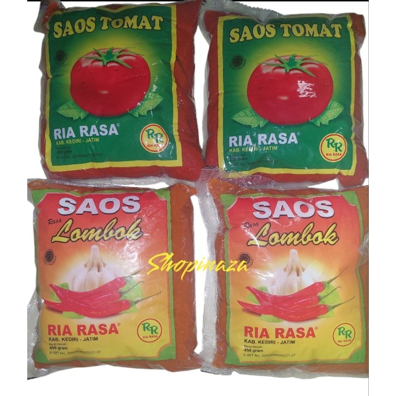Jual Saos Tomat Ria Rasa & Saos Lombok Ria Rasa uk. 450gr | Shopee ...