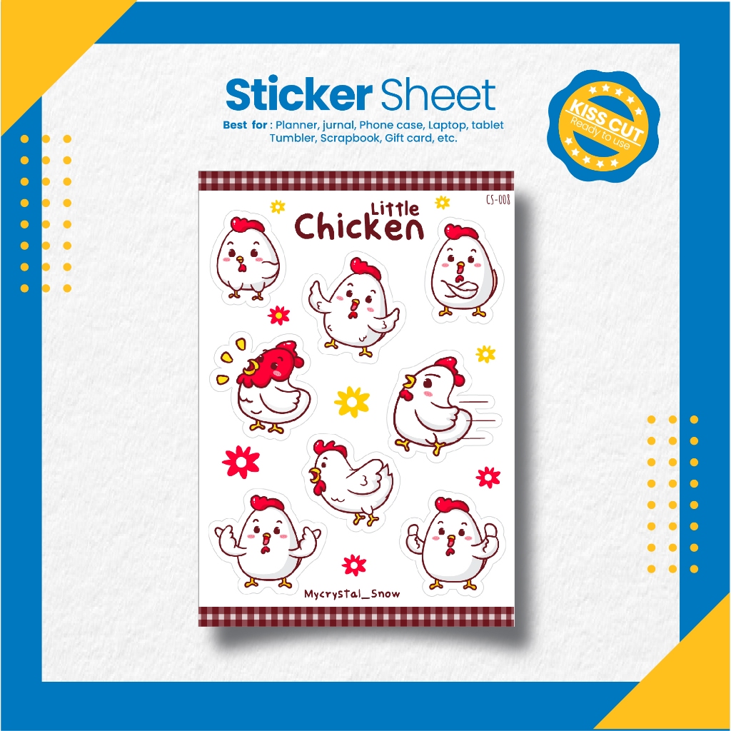 Jual Stiker Lucu Ayam / Little Chicken Sticker Sheet [CS-008] | Shopee ...