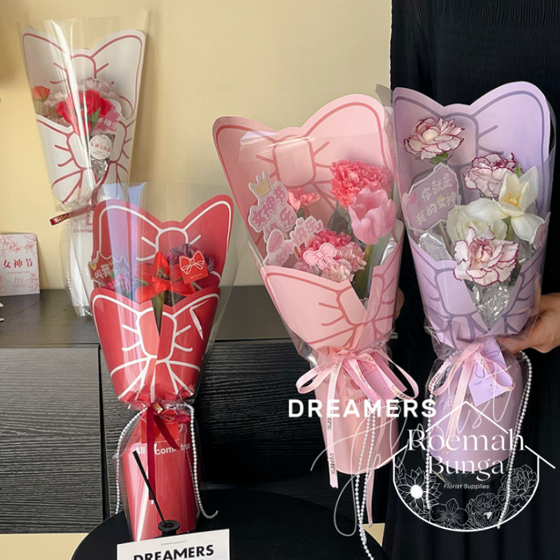 Jual [5 LBR] Kertas Buket Pita 25*50cm / Bungkus Buket Bunga Florist ...