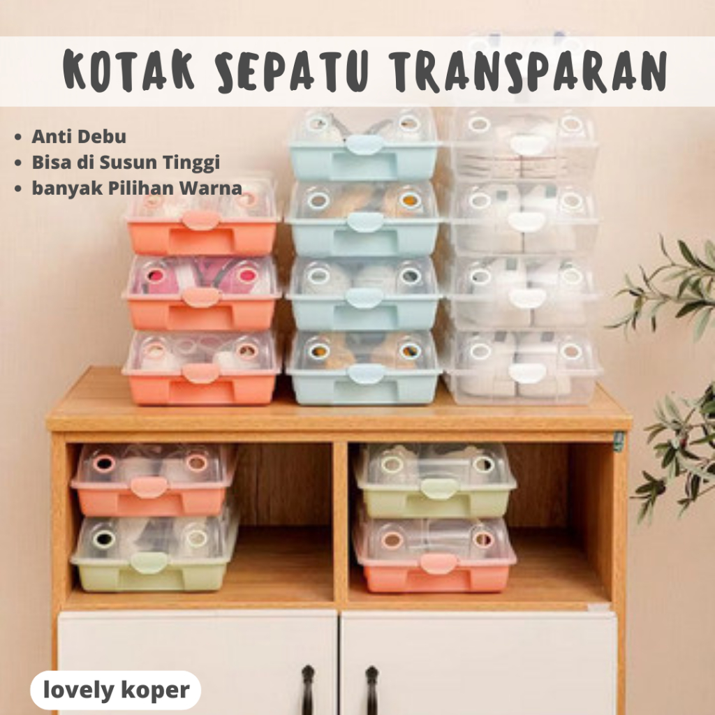 Jual Kotak Sepatu Plastik Transparan Penyimpanan Kotak Sepatu Shoes ...