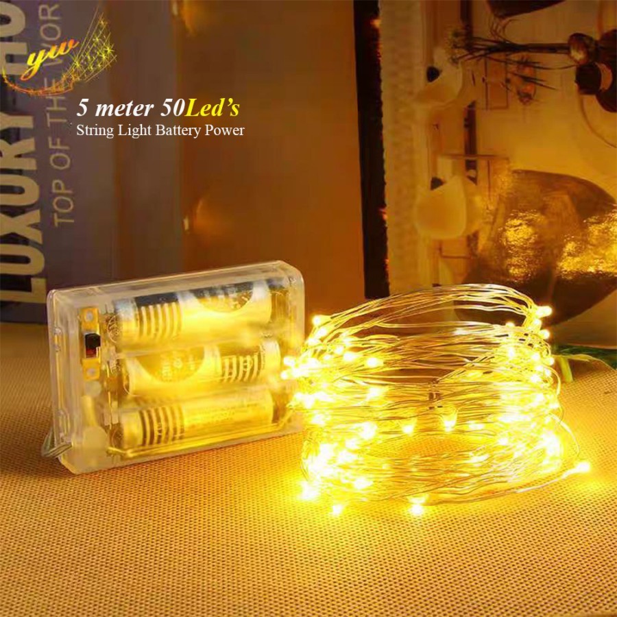 Jual ️Hot Sell ️Lampu Tumblr Kawat / Lampu Hias LED Baterai 5 Meter ...