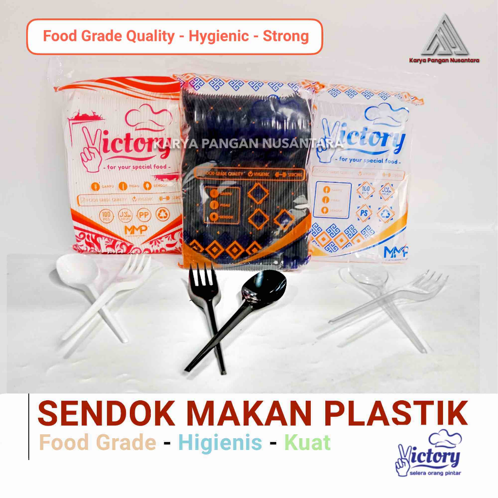 Jual SENDOK MAKAN PLASTIK VICTORY PUTIH SENDOK MAKAN PP DOP VICTORY PAX ...
