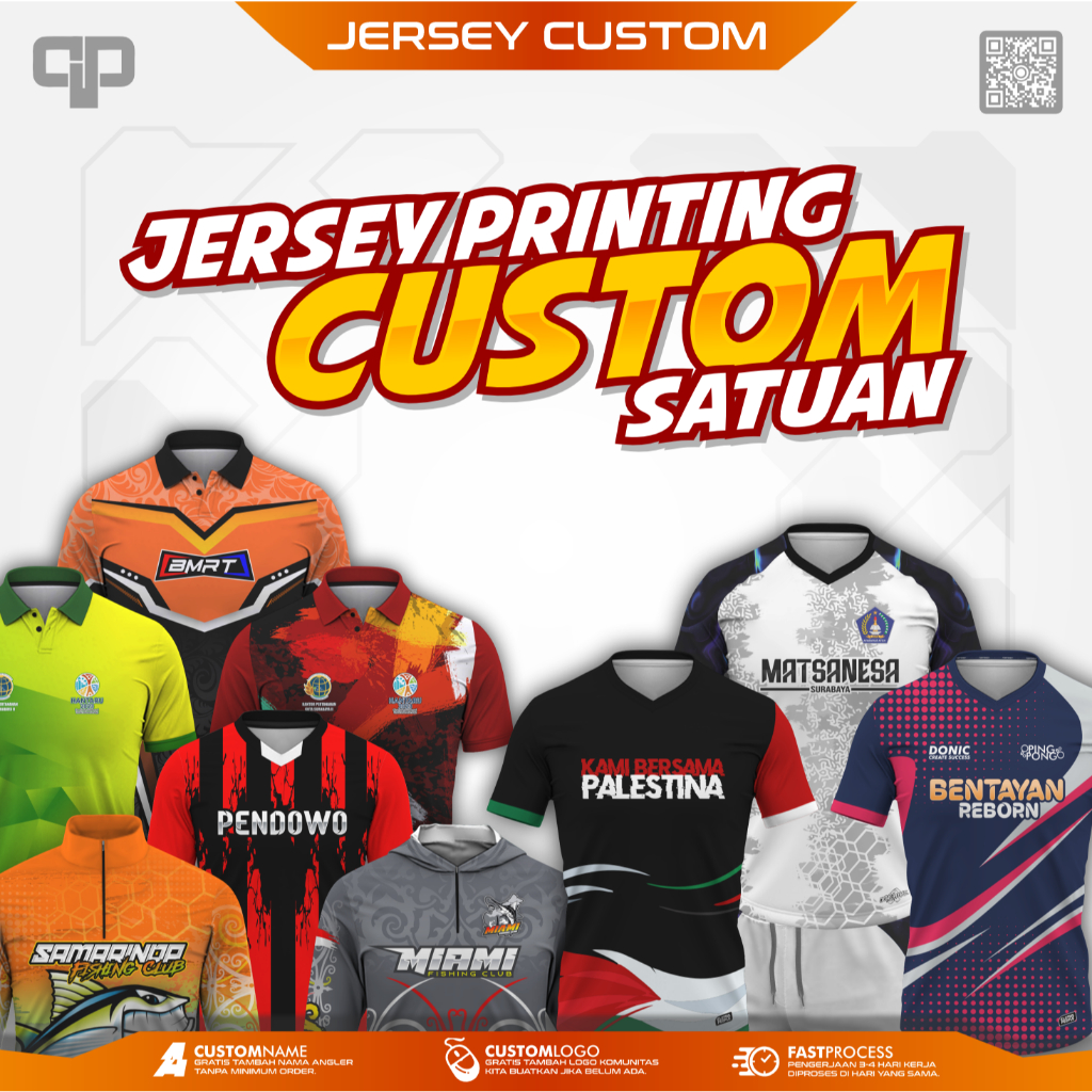 Jual JERSEY CUSTOM SATUAN FULL PRINTING | JERSEY OLAHRAGA | JERSEY KANTOR | Shopee Indonesia