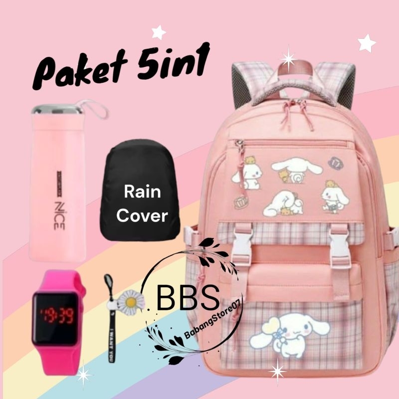 Jual Tas Sekolah Anak Perempuan sd smp paket cinamoroll ransel backpack tas anak | Shopee Indonesia
