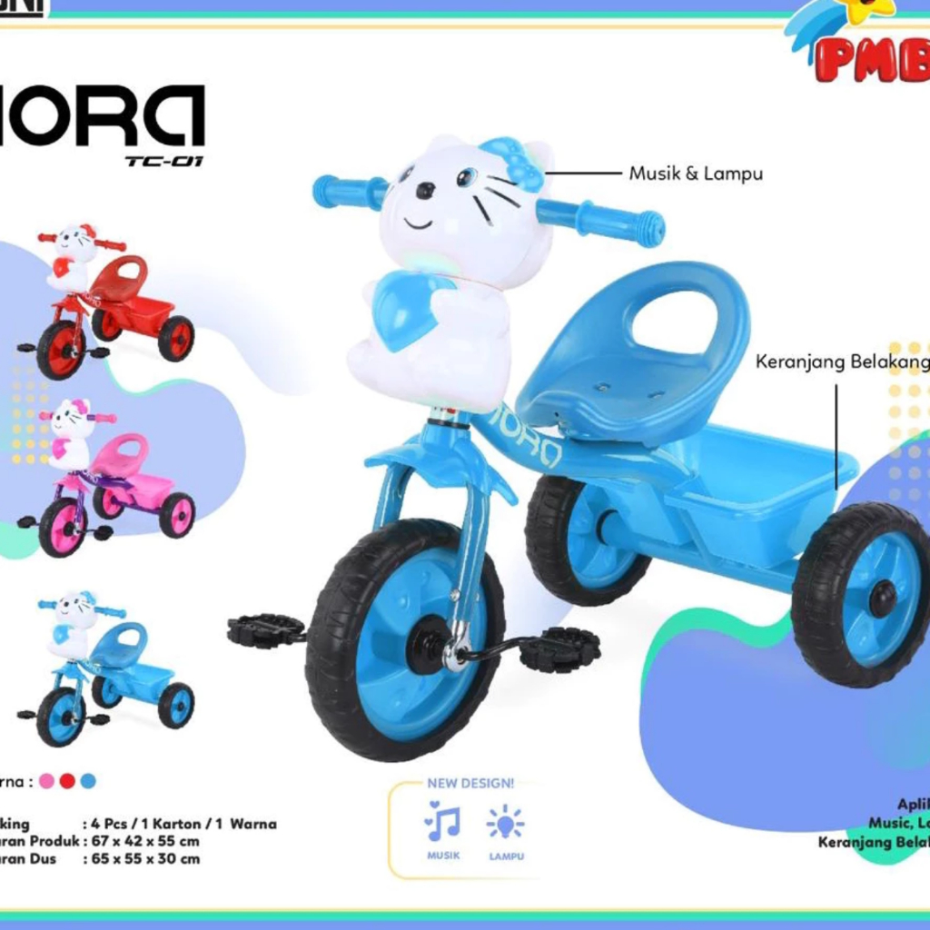 Jual Tricycle Iora PMB musik sepeda anak balita roda tiga TC01 | Shopee ...