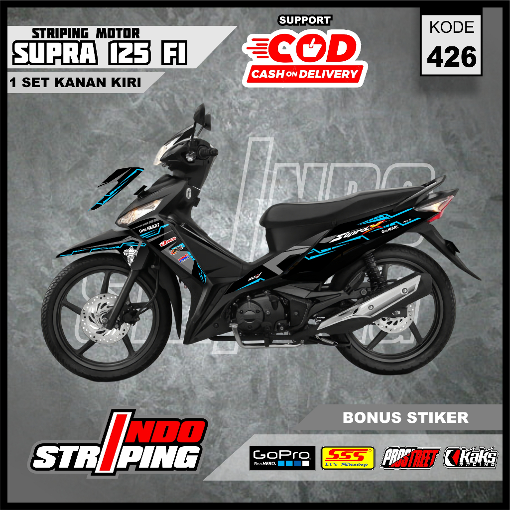 Jual Striping Setiker Sticker Stiker Motor Honda Supra X 125 FI M426 ...