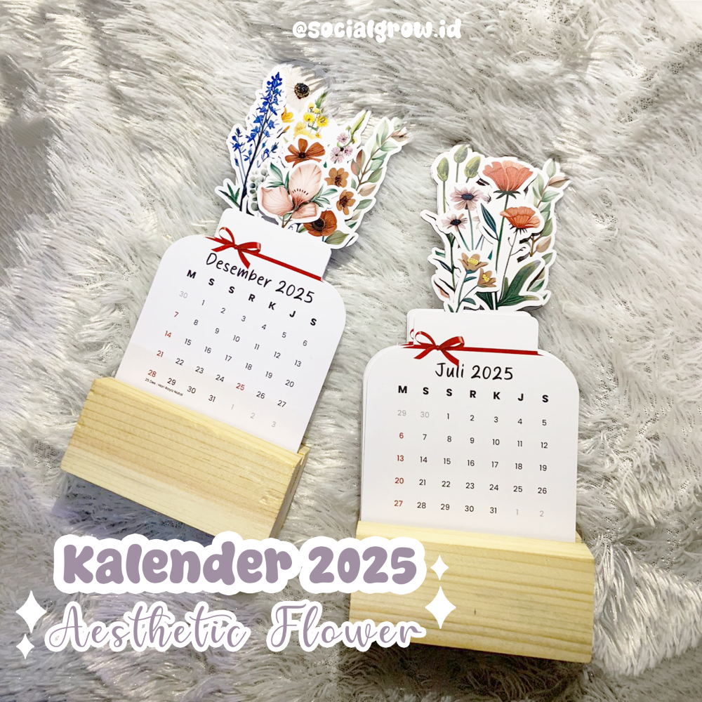 Jual 2026 CALENDAR FLOWERS/ PAPER FLOWERS / FLORAL VAS CALENDAR / KALENDER 2026 AESTHETIC / DESK ...