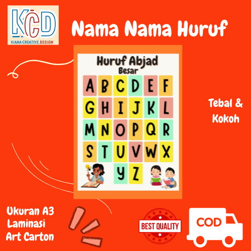 Jual Kiana Creative Poster Anak Paud TK Sd Edukasi Belajar Huruf ...