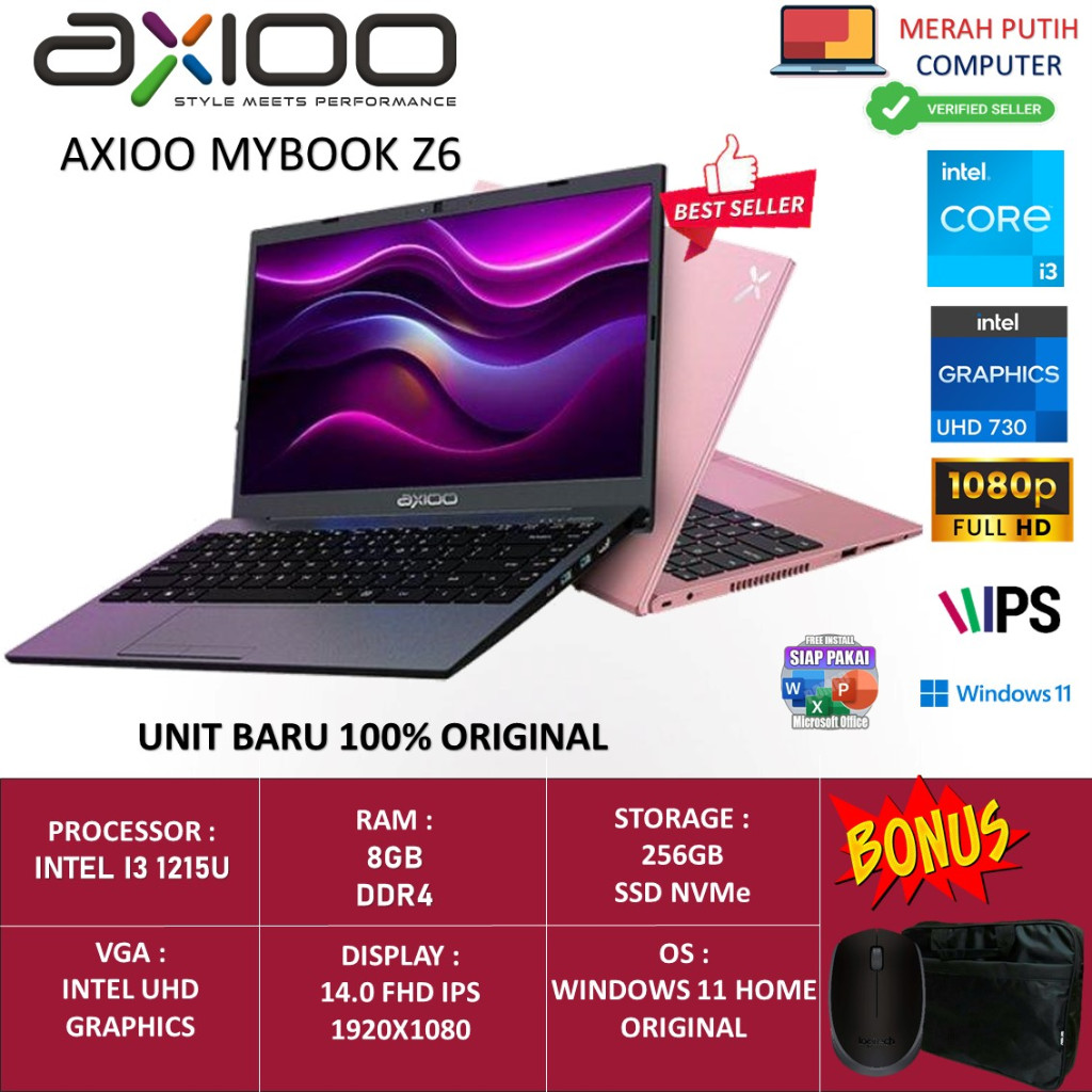Jual LAPTOP AXIOO MYBOOK Z6 Intel i3 1215U 8GB 256GB SSD 14 FHD IPS WINDOWS 11 HOME ORIGINAL ...