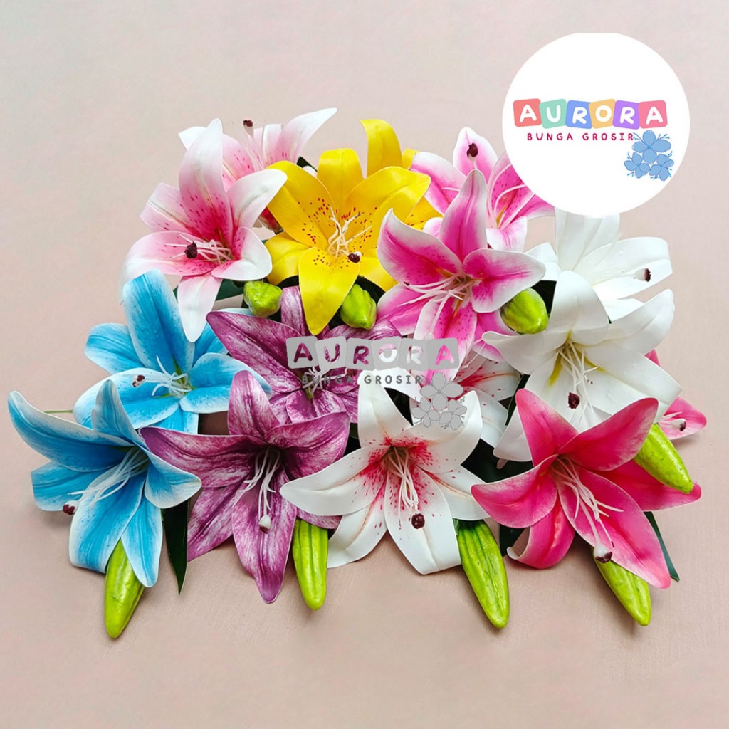 Jual Artificail Lily Latex Real Touch Bunga Lili Premium Artificial ...