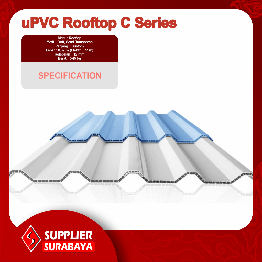 Jual Atap uPVC Rooftop C Series C-Series Ketebalan 12mm | ATAP DINGIN ...