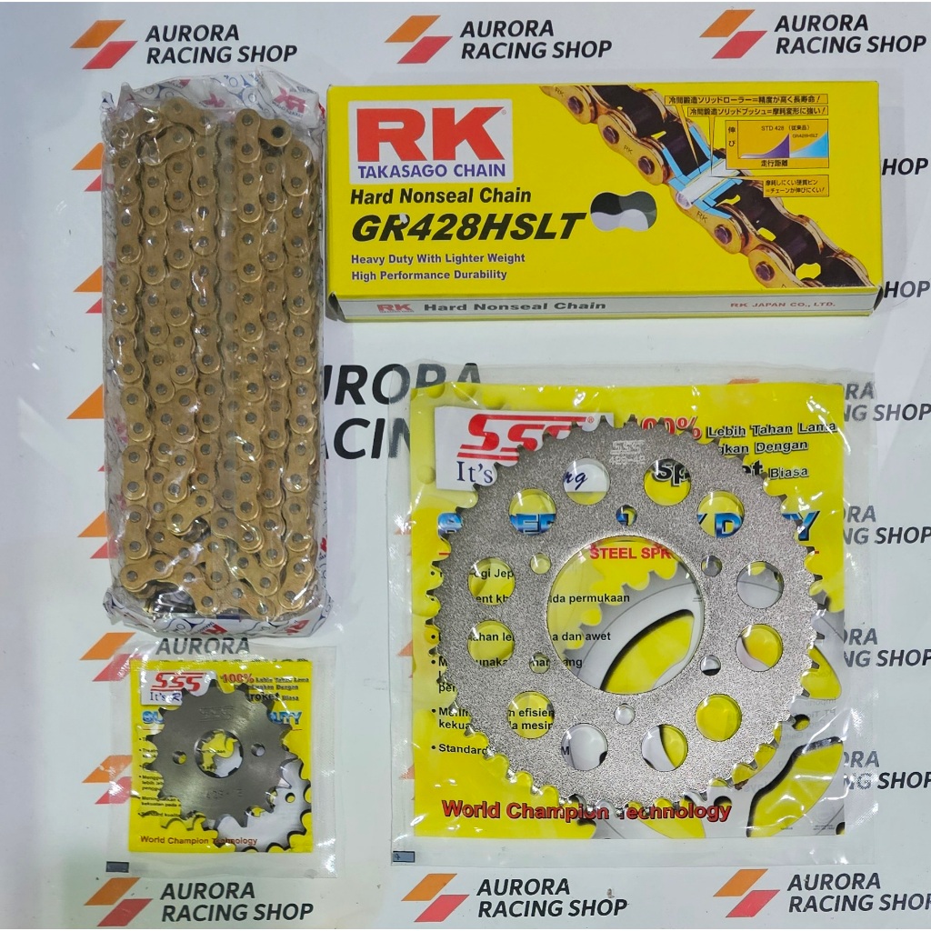 Jual GEAR SET SSS 428 KAWASAKI NINJA 150 R / NINJA 150 RR / NINJA 150 SS & RANTAI RK 428 HSLT ...