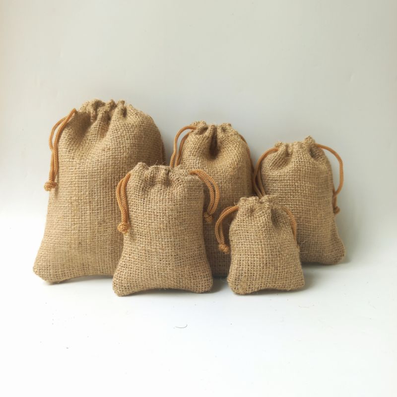 Jual Kantong Serut Tas Draw String Pouch Kain Goni Rustic Packaging ...