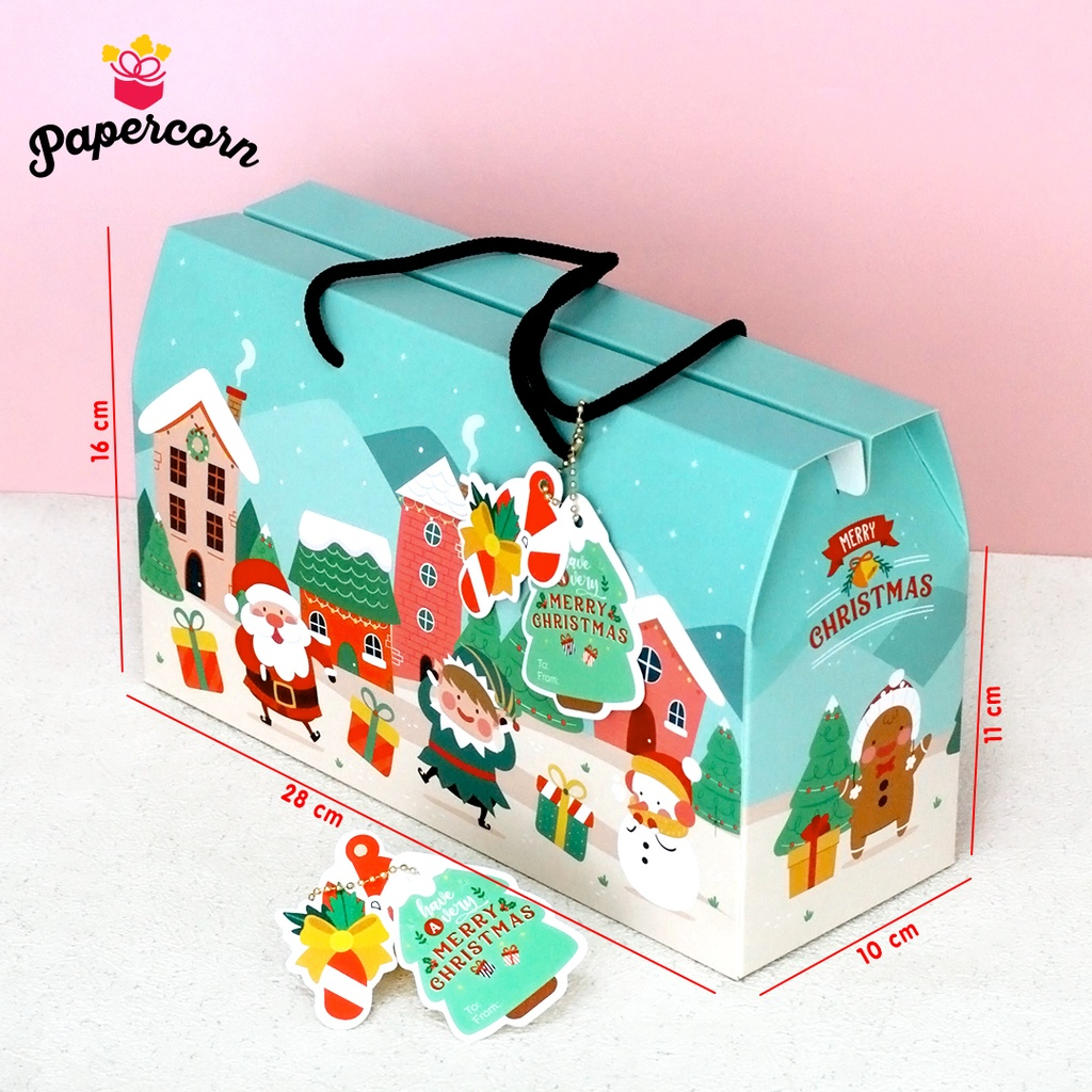 Jual 10 Pcs Gable Box Natal - Christmas Town uk 28x10x11 cm (Muat 3 ...