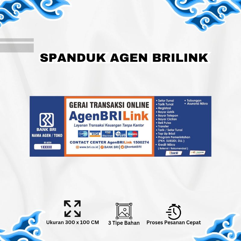 Jual Spanduk Brilink Banner agen Bank BRI Desain Terbaru ukuran 300 x ...