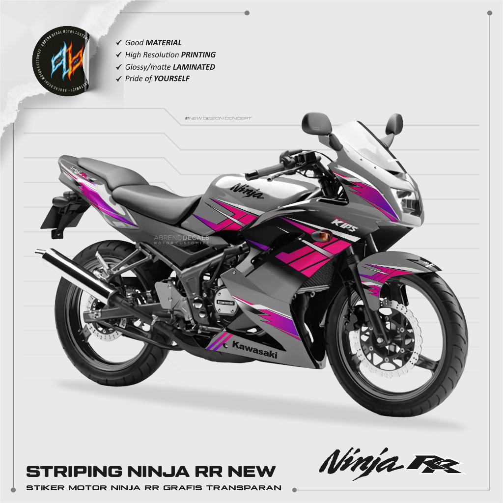 Jual STRIPING NINJA RR NEW GRAFIS TRANSPARAN / STIKER MOTOR KAWASAKI ...