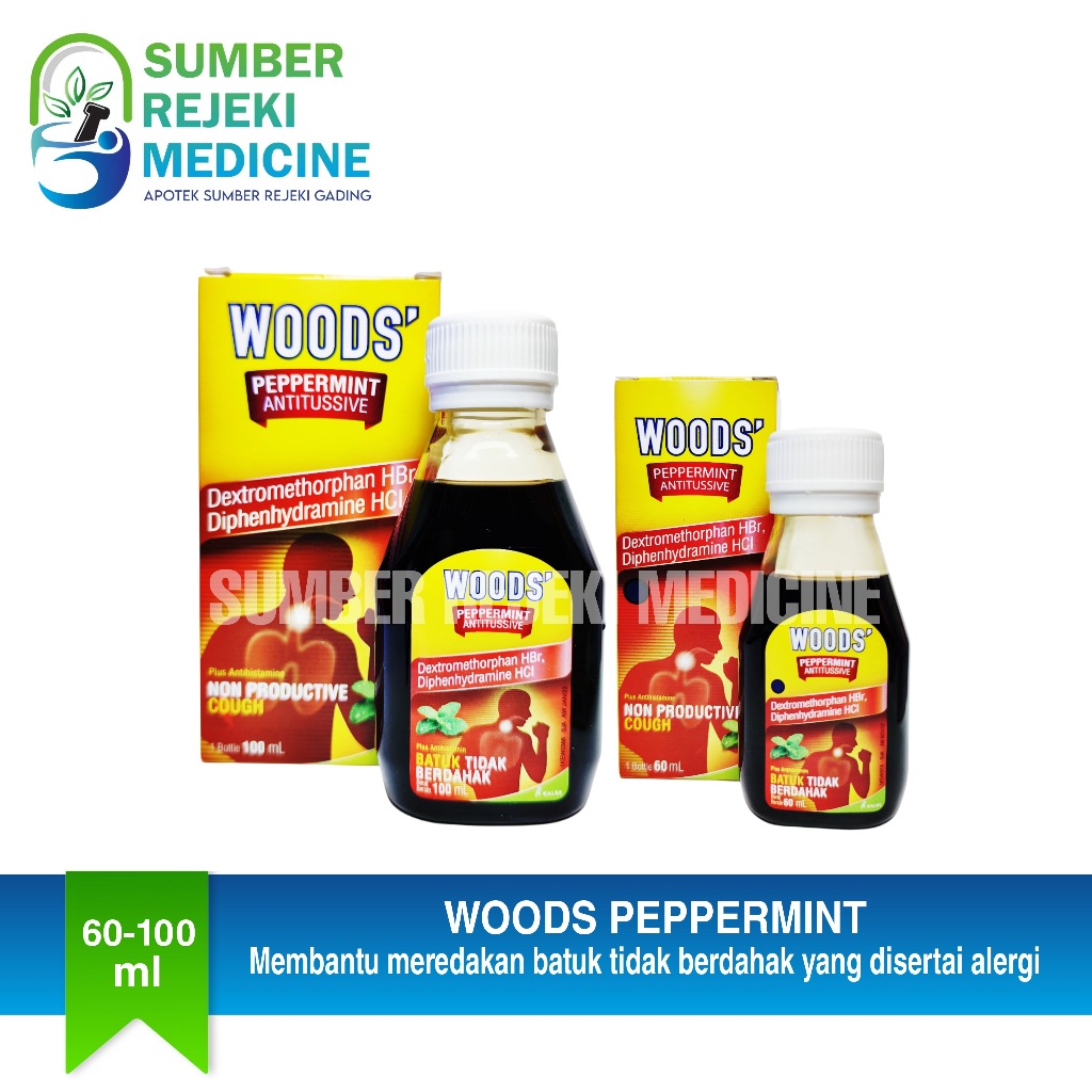 Jual Woods Peppermint Antitussive Sirup 60 dan 100 ml | Shopee Indonesia