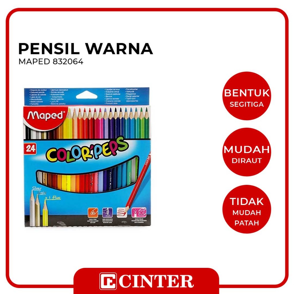 Jual MAPED - [FREE GIFT] PENSIL KAYU / PENSIL MEWARNAI COLORS PEPS 24 ...